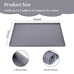 Under Sink Mat, Under Sink Liner 34" x 22" for Kitchen fit 36" Cabinet, under sink mats for kitchen waterproof for Drips Leaks Spills, Kitchen Cabinet Protector Silicone Mat for Under Sink Organizer