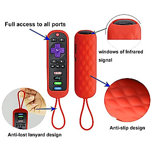 TOKERSE 2 Pack Glow Remote Case Compatible with TCL Roku Smart TV RC280 RC282 Remote Control - Replacement Silicone Case Cover Sleeve Glow in The Dark with Lanyard for TCL Roku TV Remote - Blue Green