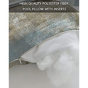 Recliner Head Pillow Ledge Loungers Chair Pillows with Insert Abstract Art Painting Gery and Cream Color Lumbar Pillow with Adjustable Strap Outdoor Waterproof Patio Pillows for Beach Pool, 2 PCS