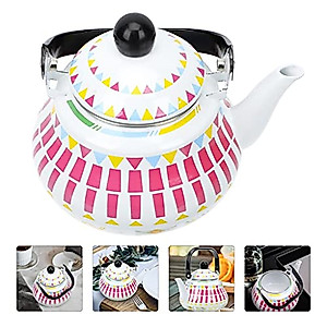 EYHLKM Household Enamel Kettle Decorative Enamel Teapot Water Boiling Kettle Teakettle (Color : Red)
