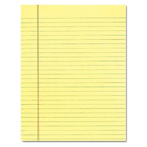 TOPS 7522 The Legal Pad Glue Top Pads, Legal/Wide, 8 1/2 x 11, Canary, 50 Sheets (Pack of 12)