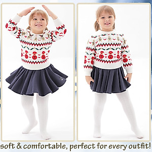 Mini angel Baby Tights Toddler Girl Cable Knit Leggings Soft Cotton Stockings Pantyhose 3pack (Black, White, Grey, 2-4 Years)