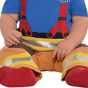 First Firefighter Costume Set (6-12 Months) Pack Of 1 - Adorable Multicolor Polyester Fireman Outfit For Baby - Perfect For Toddlers' Dress-Up Play, Photoshoots & Special Occasions