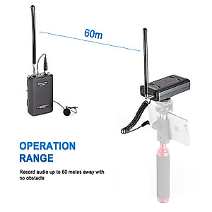 Saramonic Wireless Lavalier Microphone, SR-WM4C 4-Channels VHF Lapel Mic System (200' Range) Compatible with DSLR Camera Canon Nikon Sony Panasonic DV Camcorders Audio Recorder