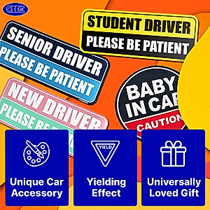 GEEKBEAR Baby on Board Car Magnet - Colorful, Reflective, Weather-Resistant - Rectangular 8.7 x 3.5 in (Light Pink/Turquoise)