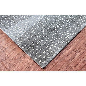 Antelope Rug Grey tuft Rug Wool Rug 8x10 Handmade in India Area Rug for Living Room