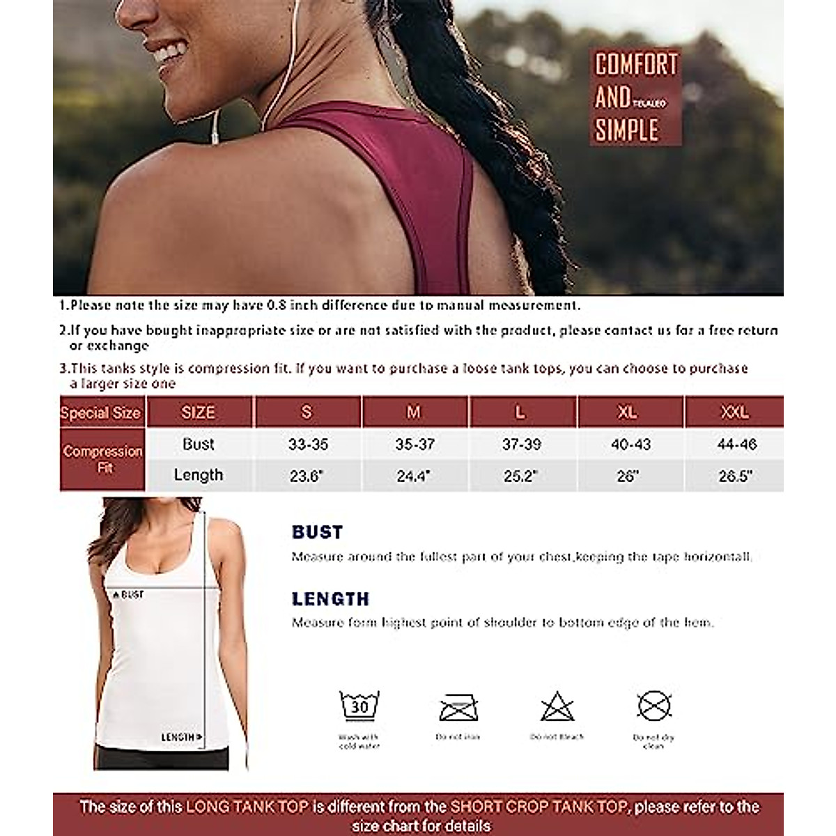 TELALEO 5-Pack Women's Workout Tank Tops, Athletic Racerback, Compression Dry Fit - Black/Grey/White/Red/Pink M