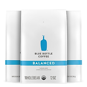 Blue Bottle Whole Bean Organic Coffee, Balanced, Medium Roast, 12 Ounce bag (Pack of 3)