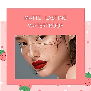 3 PCS Nude Matte Liquid Lipstick Set, Natural Matte Velvet Lip Tint Smooth Crayon Lip Stain, Moisturizing Lip Gloss Long-Lasting Waterproof Non-stick Cup Not Fade Matte Lipstick for Women & Girls (C)