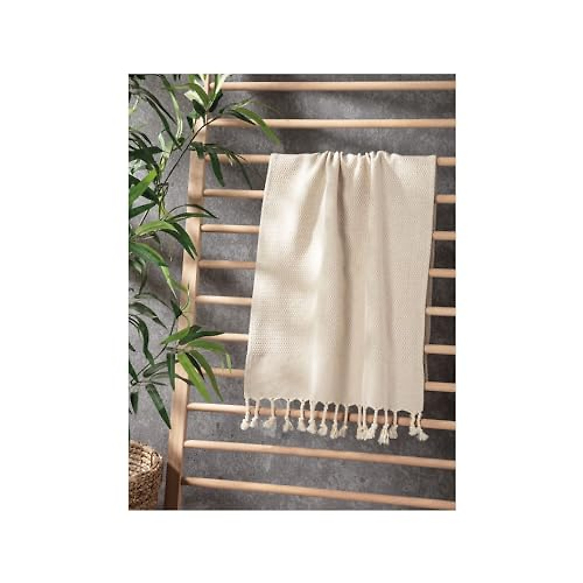 Toweach Turkish Hand Towel Set Bathroom (18 x 40) Farmhouse Decorative Kitchen Hand Towel, 100% Turkish Cotton, Sandproof, Quick Dry Boho Towels (Beige, 4)