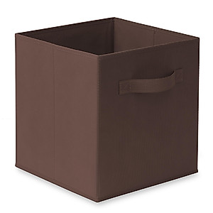 Casafield Set of 12 Collapsible Fabric Cube Storage Bins, Brown - 11" Foldable Cloth Baskets for Shelves, Cubby Organizers & More