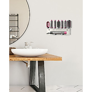 chorten nyima Storage Holder for Dyson Airwrap, 8-Holes Countertop Dyson Airwrap Organizer Wall Mount for Dyson Airwrap Attachments White, Dyson Airwrap Holder