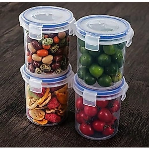 Overnight Oats Container with Lids (pack of 4) 17 oz Plastic Jar with Lid Container Portable Cereal and Milk Storage Jars Vegetable and fruit Salad Storage