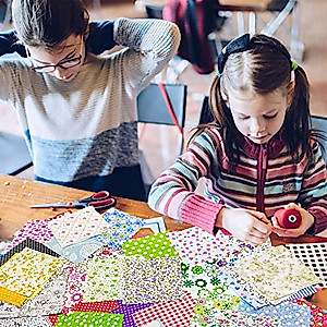 120 Pcs 4'' x 4'' Cotton Craft Fabric Bundle Squares,DIY Sewing Quarters Bundle,Precut Cotton Fabric Bundles for Precut Fabric,Quilting Fabric Bundles,DIY Sewing Quilting Scrapbooking