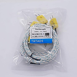 TWTADE 5pcs 3M K Type Mini-Connector Thermocouple Temperature Probe Sensor Measure Range -50~350°C
