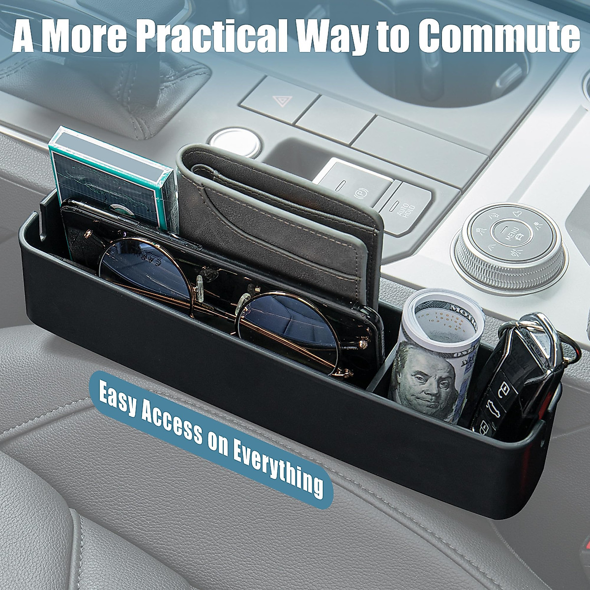 Paffenery 1 Pcs Car Seat Gap Filler Organizer Storage Box for Car Seat Organizer Between Seats, Car Organizers and Storage Front Seat Gap