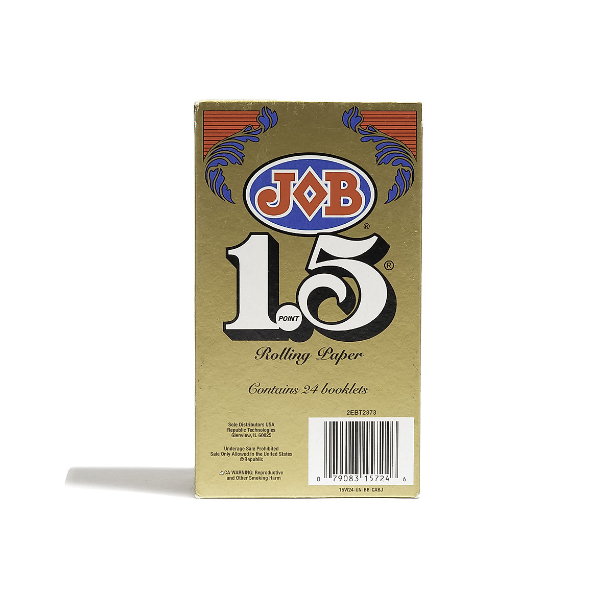 JOB Gold 1-1/2 Size Rolling Papers Set, 24 Booklets (24 Rolling Papers per Booklet) 100% Natural Wood Fibers, Natural Acacia Gum, Unbleached - Ultra-Thin and Slow-Burning