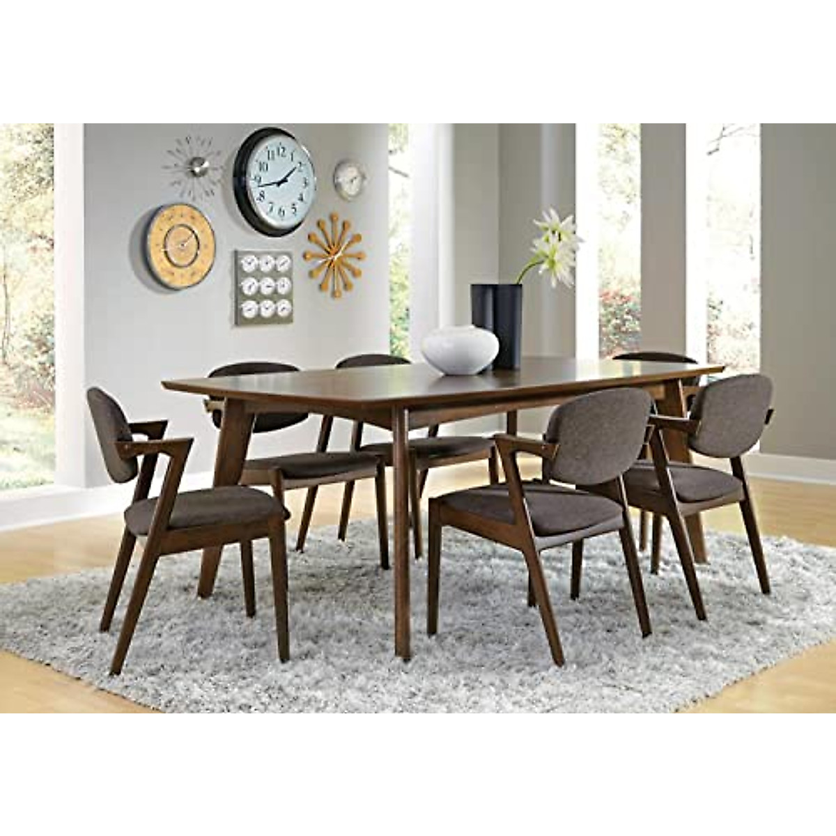 Coaster Malone (Set of 2) Dining Side Chairs Grey and Dark Walnut 20.25"D x 22.75"W x 30"H 105352