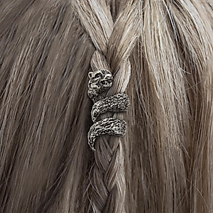 Wolf Beard Bead Coils (4-Pack) - Viking Hair Jewelry for Beards, Hair and Dreadlocks