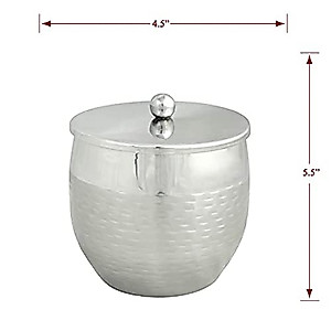 Bathroom Accessories - Set of 5 Includes Soap Lotion Dispenser, Soap Dish Tumbler, Cotton Jar, Tissue Box for Modern Farmhouse Bath Decor Kitchen Countertop Organizer Housewarming Gift - Silver