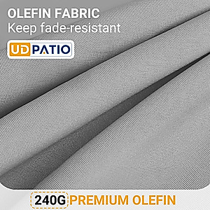 UDPATIO Outdoor Couch Aluminum Patio Furniture Sofa, 3 Seats Couch with 5" Thick Cushion and Waterproof Cover