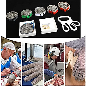 UANGLI Anti-cut Gloves Cut-resistant Stainless Steel Gloves, Food Grade Safety Metal Hinge Gloves, Common For Both Left And Right Hands (Size : XS)