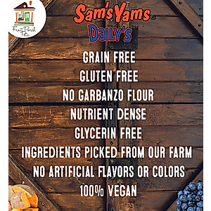 Sams Yams Sweet Potato Dog Treats, Healthy Dog Treats for Large, Medium or Small Breed Dogs, Vegan Sweet Potato Dog Chews Made in USA - Sam's Yams DAILY's Berry Yammy Recipe Dog Snacks, 7oz