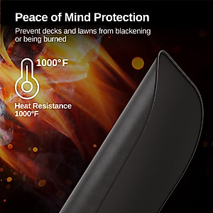 EAST OAK 36'' Fire Pit Mat for Low Smoke Outdoor Firepit Wood Burning Campfire, Portable fire Pit, Charcoal Grills, Wood Pellet Smokers, for Patio, Backyard, Deck, Garden and Poolside Use, Black