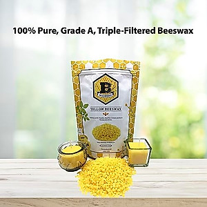 Beesworks Beeswax Pellets, Yellow, 1lb-Cosmetic Grade-Triple Filtered Beeswax (1)