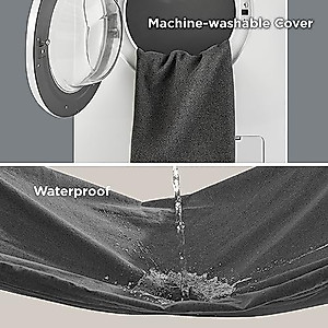 Lesure Dog Bed for Crate - Shredded Chopped Foam Dog Mat for Large Dogs, Pet Mattress with Waterproof Washable Faux Linen Cover, Grey