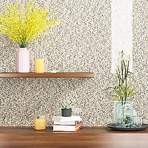 Livelynine Contact Paper for Countertops Beige Granite Wallpaper Kitchen Countertop Peel and Stick Desk Covering Self Adhesive Laminate Counter Top Contact Paper Waterproof Vinyl Wrap 15.8x78.8 Inch