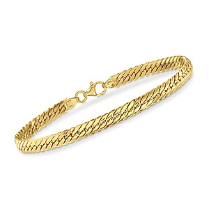 Ross-Simons Italian 18kt Yellow Gold Cuban-Link Bracelet. 8 inches