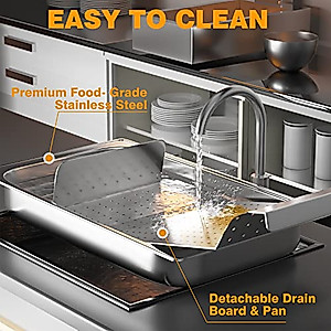 PYY French Fry Warmer Commercial Food Heat Lamp/Food Warmer Light,Free-Standing Warming Dump Station Countertop Fries Food Warmer for Chips Churros Buffet Kitchen Restaurants 600W (Silver)