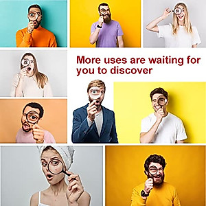 5X Mini Pocket Magnifier Glass, Small Folding Magnifying Lenses with 360 Rotating Protective Leather Sheath for Seniors Reading, Inspection, Coin, Jewelry, Exploring, Elders Gift, 2 3/8'' Lens Size