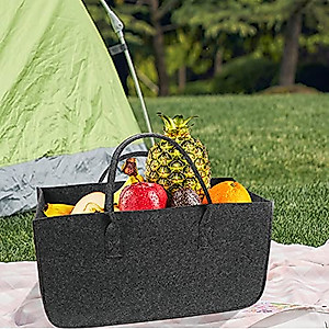 GUOZI Storage Basket, [2 Pack] Collapsible Felt Storage Bins with Handles, Large Laundry Basket Storage Solution for Office Nursery Wardrobe Bookshelf Bedroom Keepsake Toys etc.