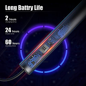 ESSONIO Bluetooth Headphones Wireless Bluetooth Neckband Headphones Neckband Bluetooth Earbuds Headset Noise Cancelling with Microphone Magnetic(in-Ear-Black)