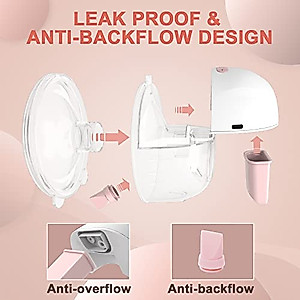 Wearable Breast Pump,PatPat Double Hands Free Breast Pump with 4 Modes 10 Levels Portable Electric Breast Pump 24mm/19mm/17mm,2 Pack Wearable Pumps Easy to Use and Clean,Leak-Proof