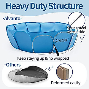 Alvantor Pet Swimming Pool Dog Bathing Tub Kiddie Pools Cat Puppy Shower Spa Foldable Portable Indoor Outdoor Pond Ball Pit 42" x12" Patent Pending