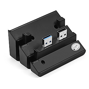 Bewinner 5-Port USB Hub, 5 Port USB Hub for PlayStation 4 Pro Console, 1 USB 3.0 and 4 USB 2.0 Port,Unique LED Indicators - Black