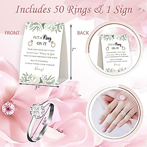 Put a Ring On It,Don't Say Bride or Wedding Game,Bridal Shower Games 50 Guests,Green Garden Bridal Shower Game,Engagement Party,Bachelorette Decorations for Party,Woodland Bridal Shower Favors-L27