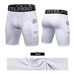 Compression Shorts Men 3 Pack, Dry Fit Compression Underwear Spandex Running Shorts Mens Workout Athletic Short Pocket