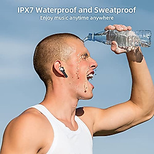 Bluetooth Headphones, in-Ear Headphones Wireless Bluetooth 5.3 with LED Display,IPX7 Waterproof Wireless Headphones Touch Control,Headphones Wireless Bluetooth HiFi Stereo Sound