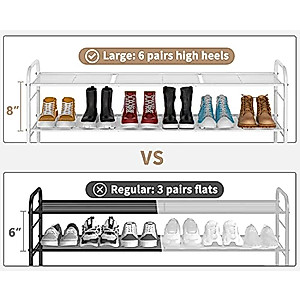Dicasser 4-Tier Long Shoe Rack Organizer Extra Large Capacity for 30 Pairs,White