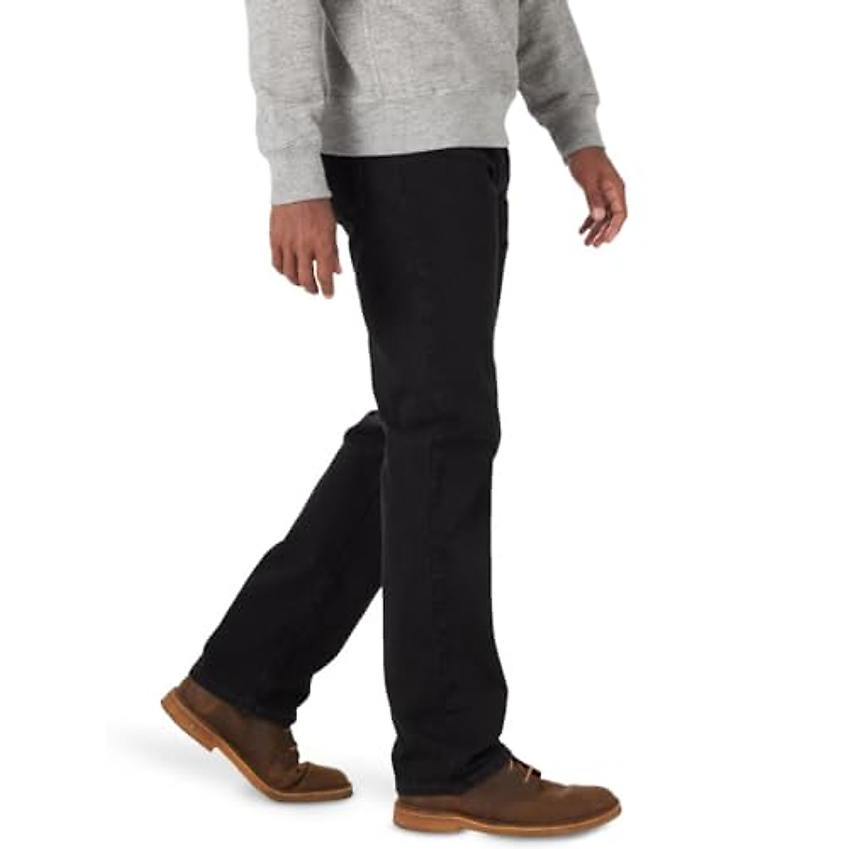 Wrangler Authentics Men's Regular Fit Comfort Flex Waist Jean, Black, 38W x 29L