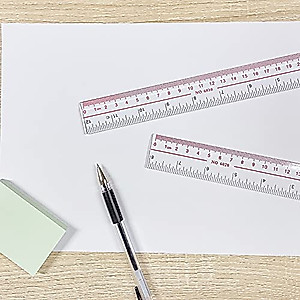 3 Pack Two-Color Scale (inch, cm) Plastic Ruler Set Straight Ruler Plastic Measuring Tool for Student School Office (6 inch Ruler,8 inch Ruler, 12 inch ruler/15,20,30cm)