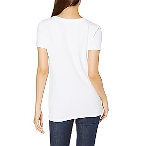 Amazon Essentials Women's Classic-Fit Short-Sleeve Crewneck T-Shirt, Pack of 2, White, Small