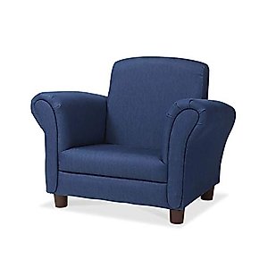 Melissa & Doug Denim Fabric Child’s Armchair (Kid’s Furniture, 23”L x 17.5”W x 18.3”H) - Children's Furniture, Child's Reading Chair, Chairs For Toddlers, Oversized Kid's Armchair
