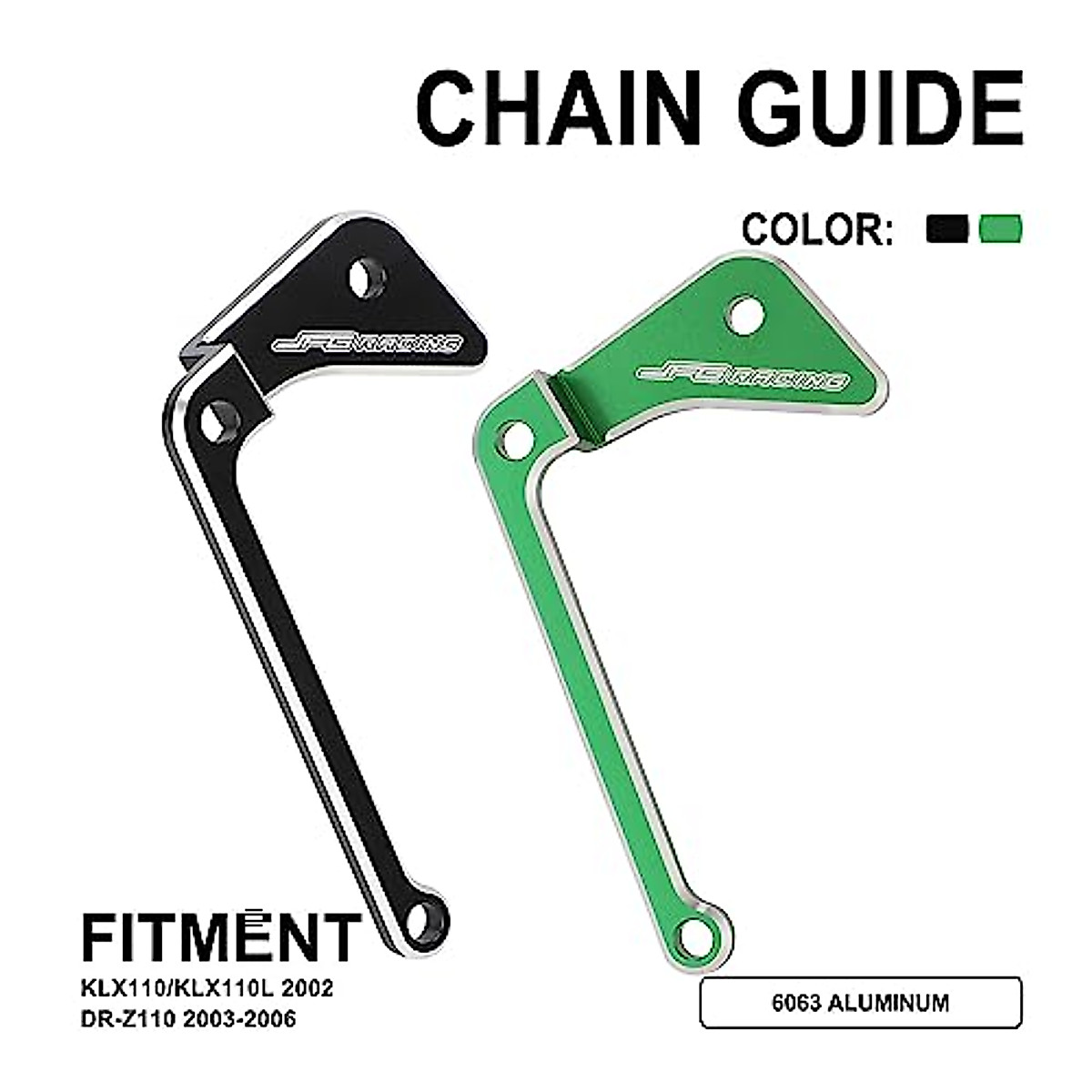JFG RACING KLX 110 Case Saver,Dirt Bike Engine Case Saver Guard Protection CNC for KLX 110 KLX 110L 2002-2023 DRZ 110 2003-2006 Black