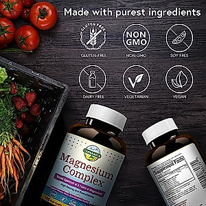 Terranics Magnesium Complex 500mg, 120 Veg Capsules, 55mg of Elemental Magnesium per Capsule, Better Absorption, Sleep, Muscle, Heart Health, Vegan, Non-GMO