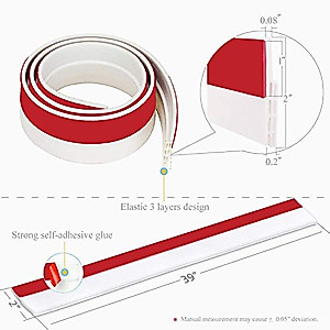 MsKitchen 2 Pack Door Draft Guard Under Door Stopper Door Sweep Insulator Door Blocker Door Soundproofing, Wind Proof, and Dust Proof Strong Adhesive Door Bottom Seal 2”W x 39”L White